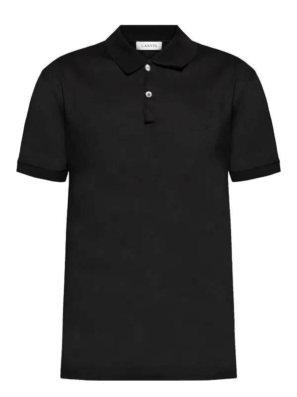 LANVIN Cotton Polo Shirt - Black