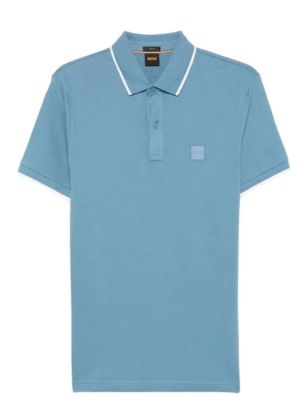 BOSS Logo-patch Polo Shirt - Blue