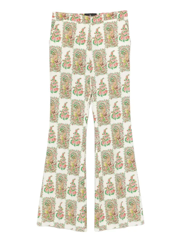 Etro Paisley Print Trousers - Neutrals