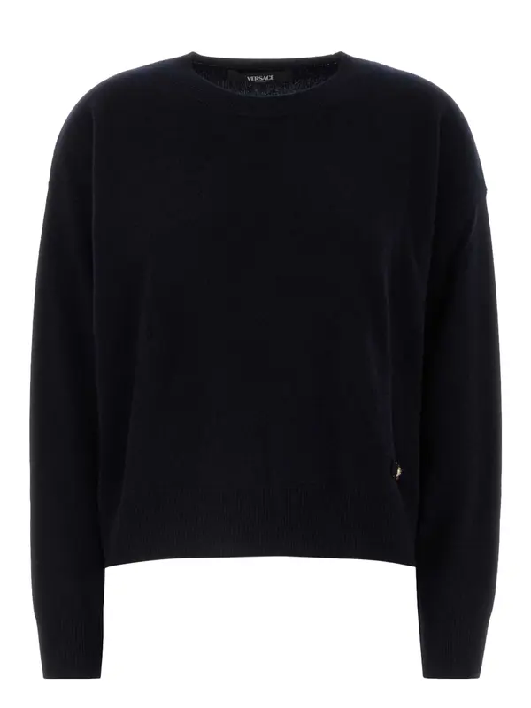 Versace Logo-plaque Sweater - Blue