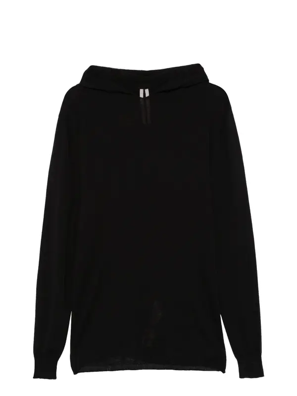 Rick Owens Fine-knit Hoodie - Black