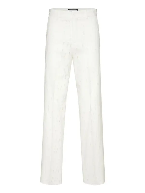 Philipp Plein Destroyed Trousers - White