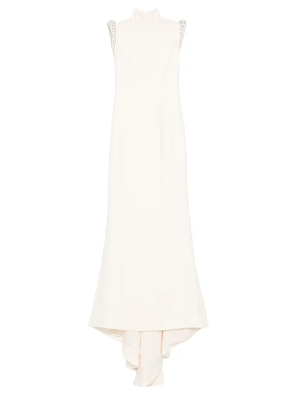 JEAN-LOUIS SABAJI Crystal-embellished Crepe Dress - White
