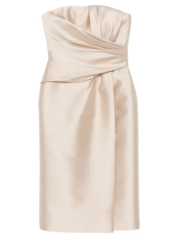 Alberta Ferretti Strapless Midi Dress - Neutrals