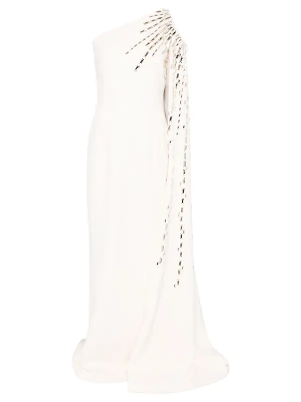 JEAN-LOUIS SABAJI Crystal-embellished Crepe Dress - White