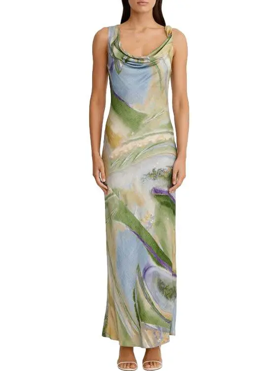 Significant Other Bianca Marble Print Slipdress - Lavender Marble