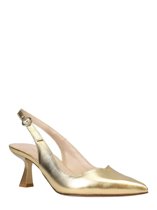 Pelle Moda Janah Slingback Pumps - Gold Leather