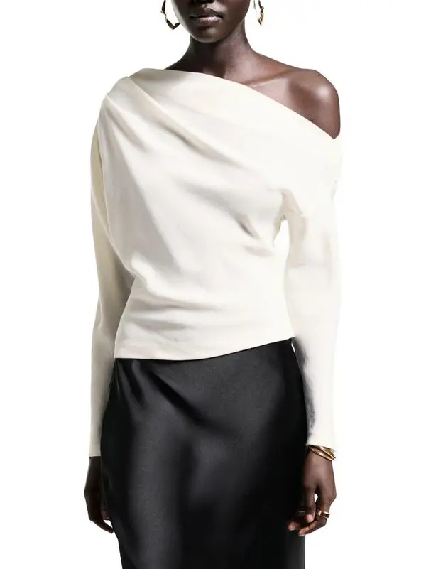 Mango Asymmetric Top - Ecru