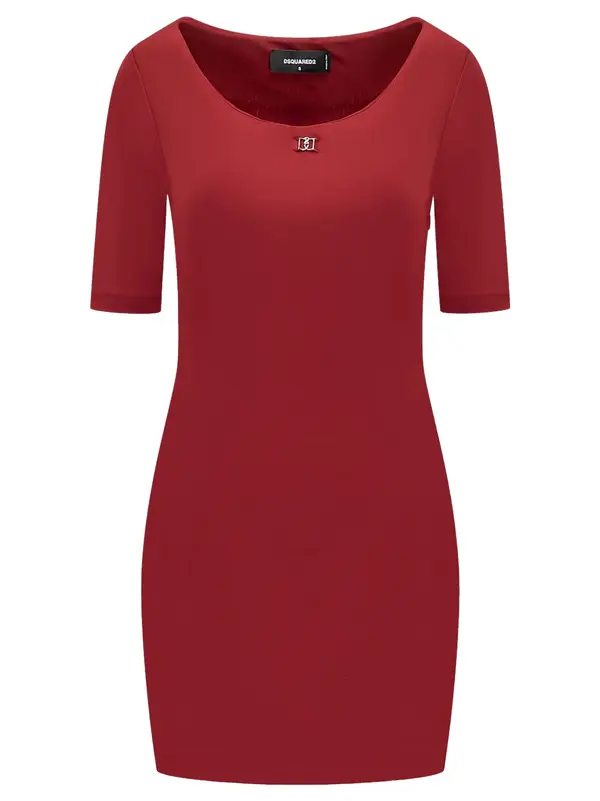 Dsquared2 Logo-plaque Mini Dress - Red