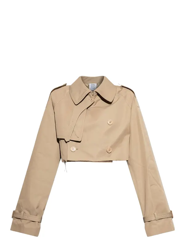 Vetements Cropped Trench Jacket - Brown