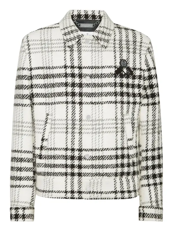 Philipp Plein Checked Jacket - White