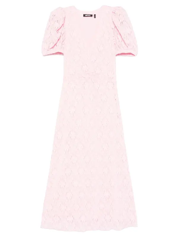 Remain Birger Christensen Lace Puff-sleeve Midi Dress - Pink