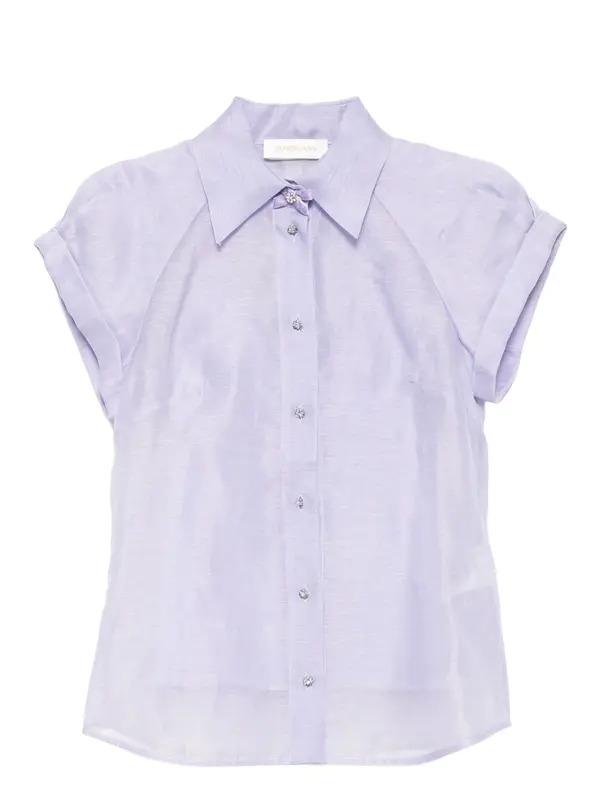 Zimmermann Crush Fitted Blouse - Purple
