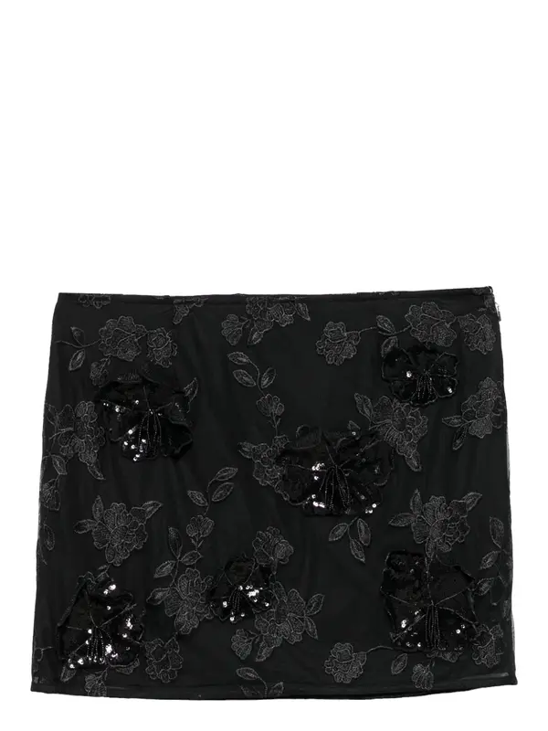Remain Birger Christensen Mesh Mini Skirt - Black