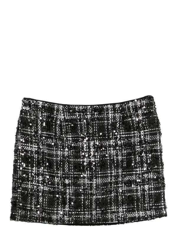 ROTATE BY BIRGER CHRISTENSEN Bouclé Mini Skirt - Black
