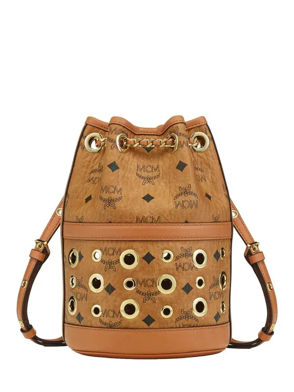 Mcm Upcycling Project Festive Chain Backpack - Cognac