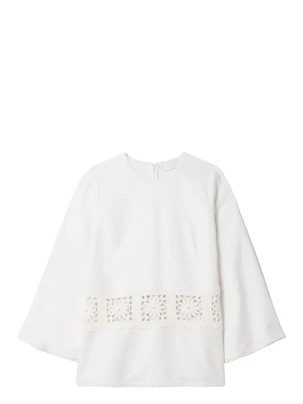 Zimmermann Maxine Crochet-trimmed Cotton-piqué Top - White