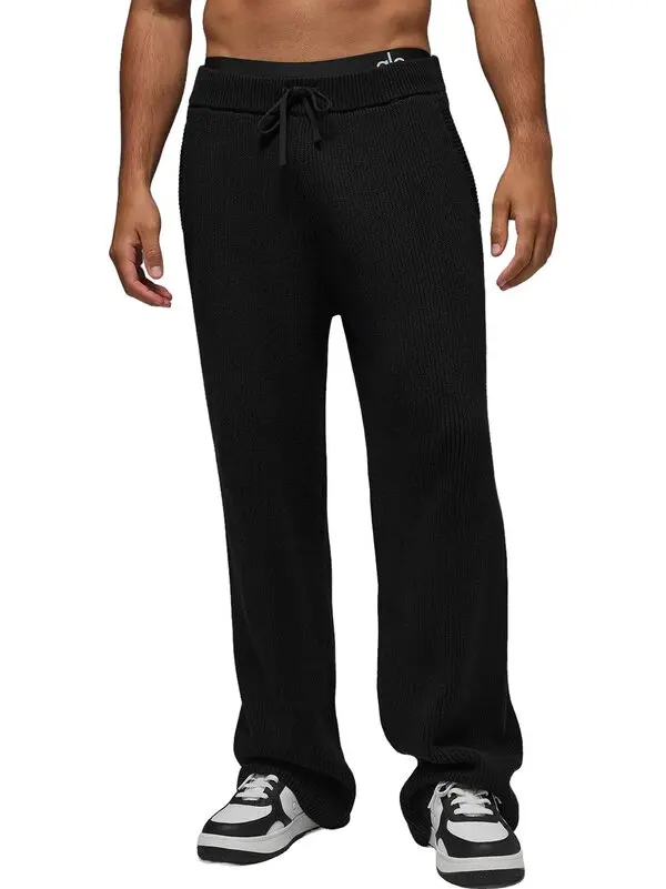 Alo Yoga Domain Rib Knit Sweatpant - Black
