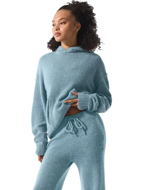 Alo Yoga Wool Cashmere Hoodie - Celestial Blue Granite Heather