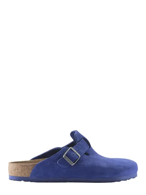 BIRKENSTOCK Boston Nubuck Leather Clogs - Indigo Blue