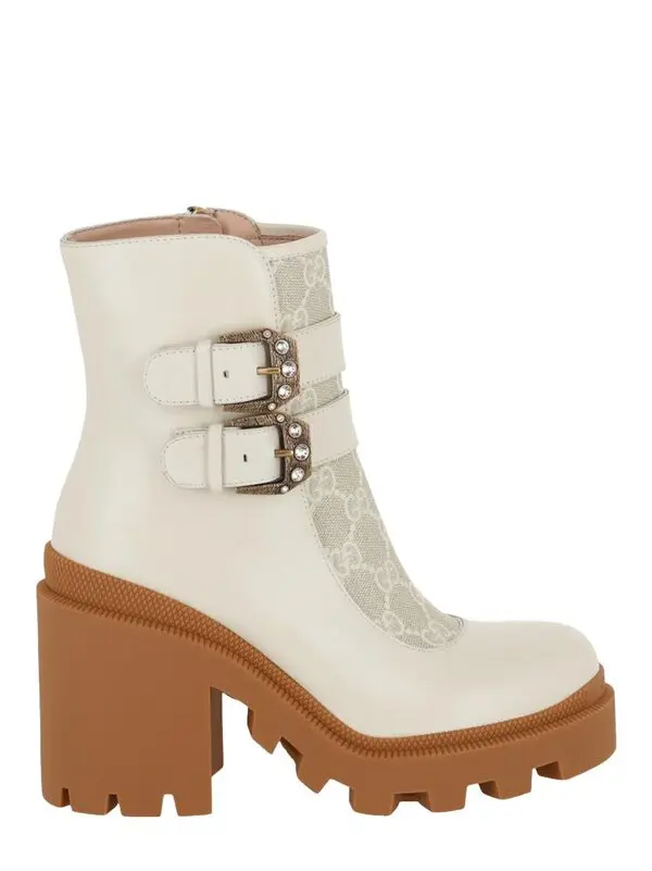 Gucci Gg Supreme Ankle Boots - White