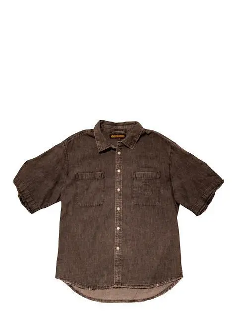 Drew House Lightweight Denim Short Sleeve Shirt - Light Black