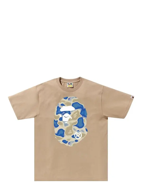 A BATHING APE Liquid Camo Big Ape Head Tee - Tan