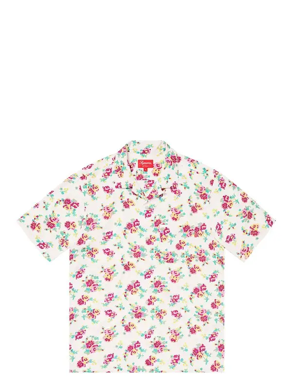 Supreme Floral Rayon Short-sleeve Shirt - White