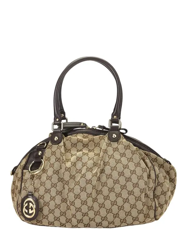 Gucci Original Gg Sukey Boston Handbag - Brown