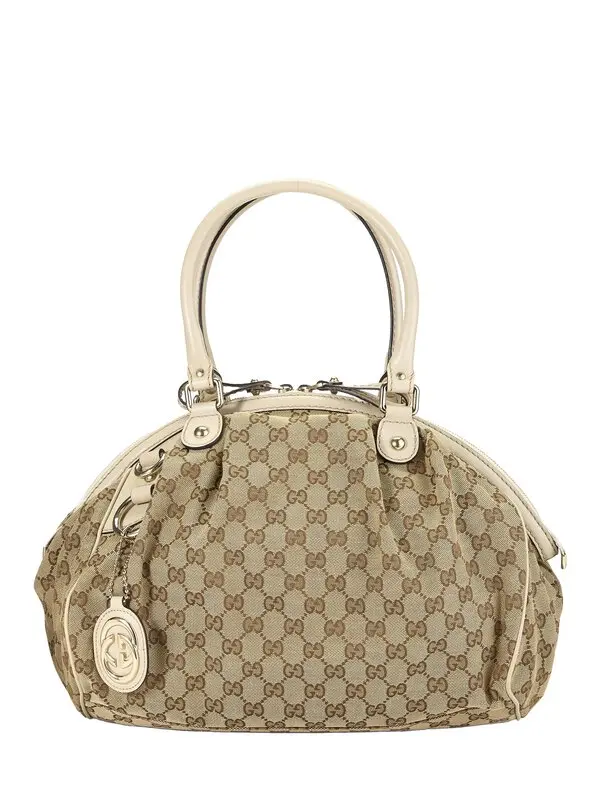Gucci Original Gg Sukey Boston Handbag - White