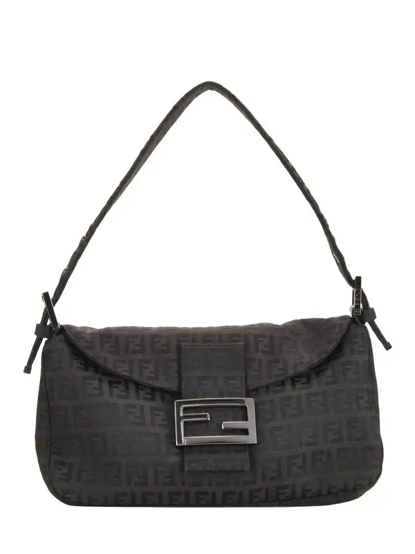 Fendi Zucchino Shoulder Bag - Black