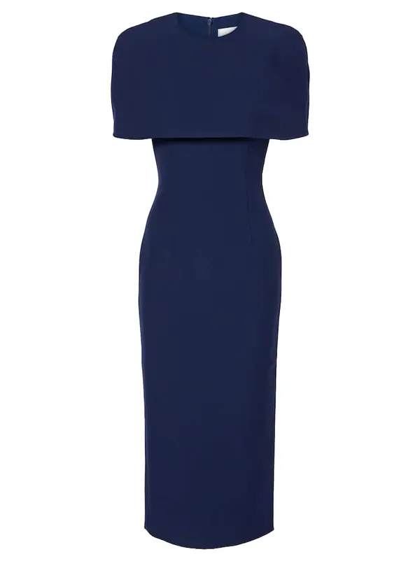 Roland Mouret Caped Crêpe Cocktail Dress - Blue