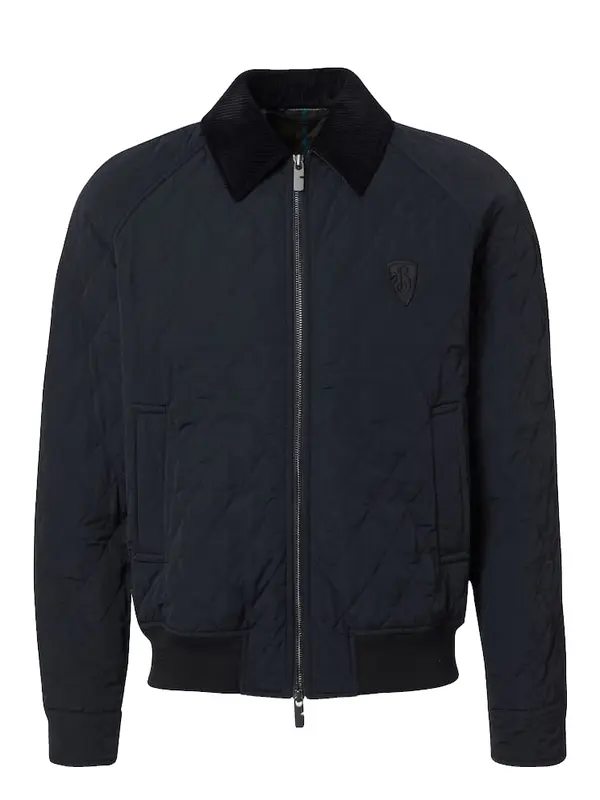 Burberry Quilted Blouson With Corduroy Trim - Black