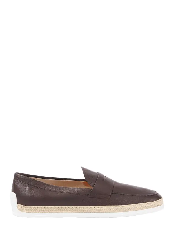 TOD'S Mocassino Leather Loafers - Brown
