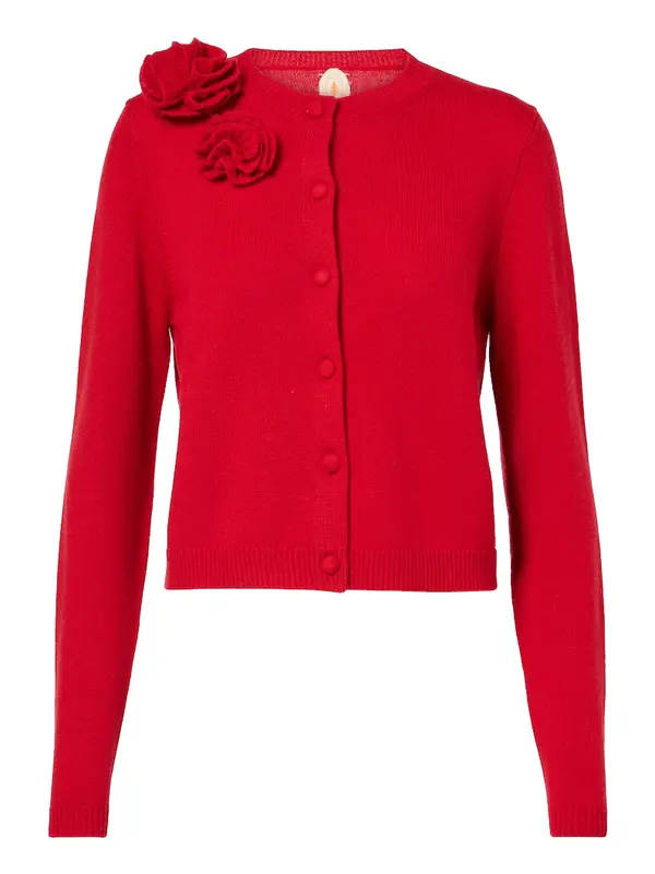 Jardin Des Orangers Wool And Cashmere Cardigan - Red