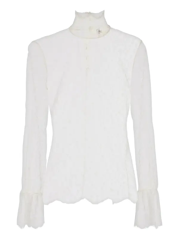 Chloé Sheer Floral Lace Blouse - White