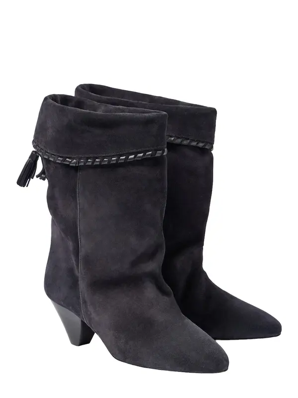 Isabel Marant Dalby Suede Ankle Boots - Black