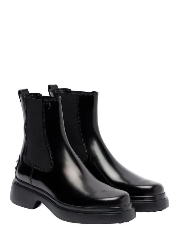 TOD'S Leather Chelsea Boots - Black