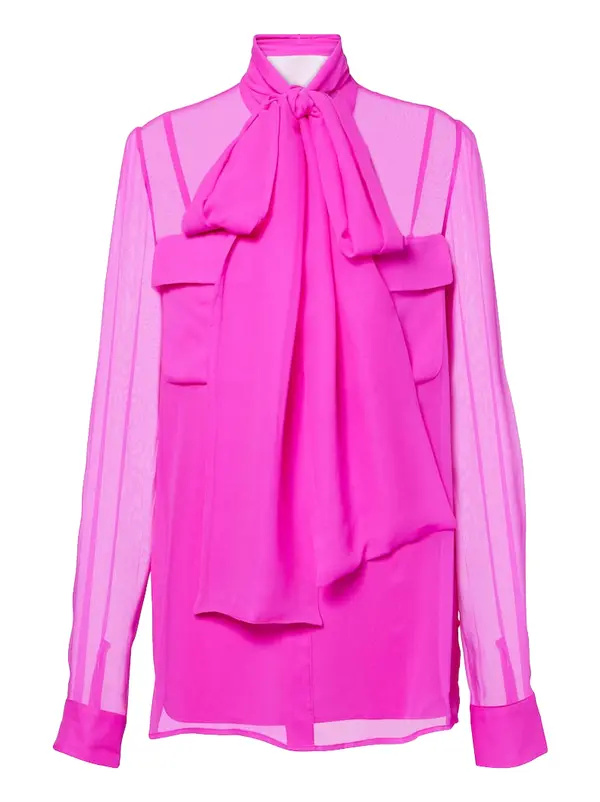 Costarellos Silk Georgette Blouse - Pink