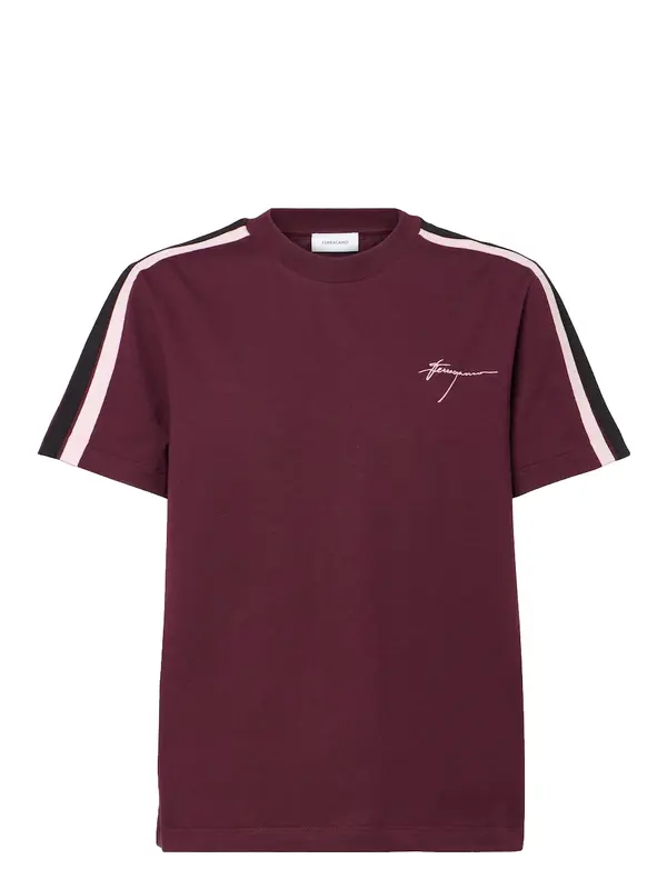 FERRAGAMO Logo Cotton T-shirt - Burgundy