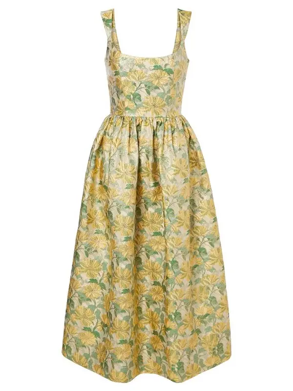 MARKARIAN Floral Lamé Jacquard Gown - Multicoloured