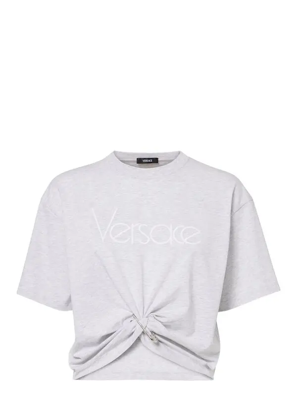Versace 1978 Re-edition Logo Crop Top - Grey