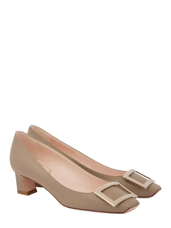 ROGER VIVIER Trompette 45 Leather Pumps - Beige