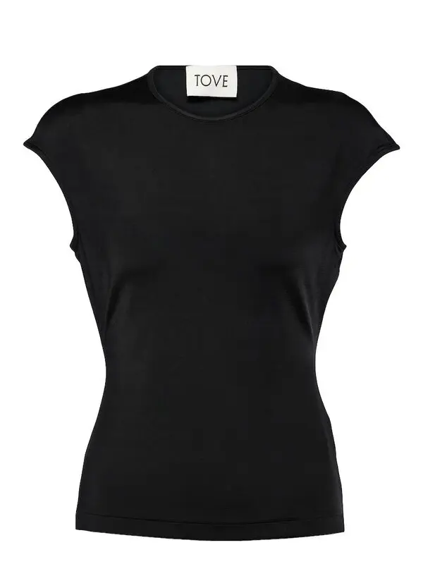 Tove Deca Jersey Top - Black