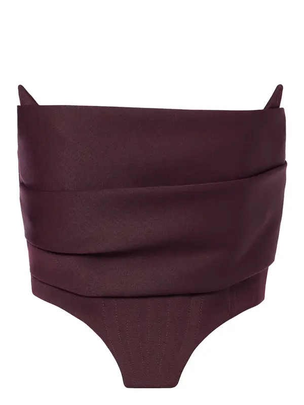 Alex Perry Draped Bustier - Burgundy