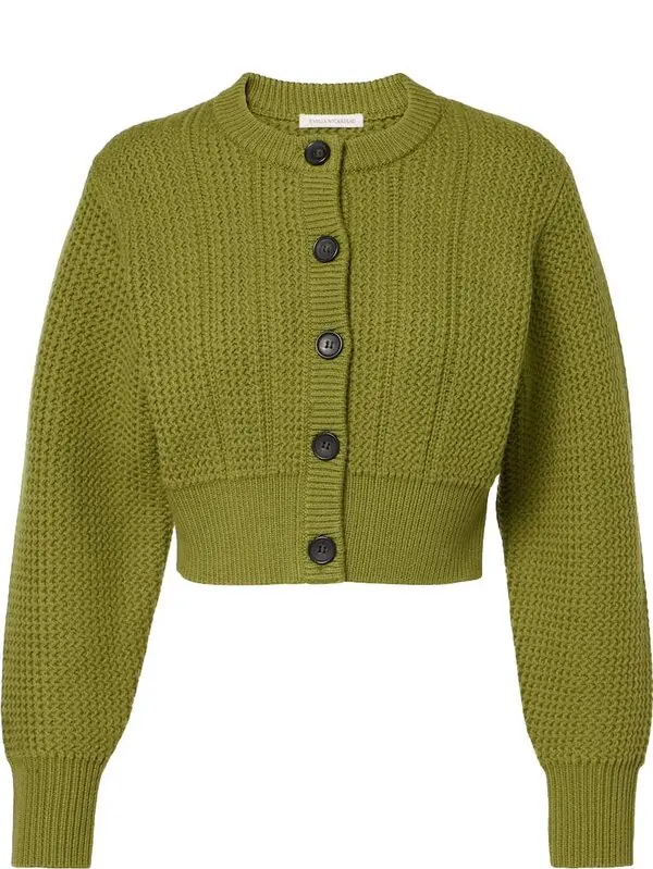 EMILIA WICKSTEAD Albert Cropped Cardigan - Green