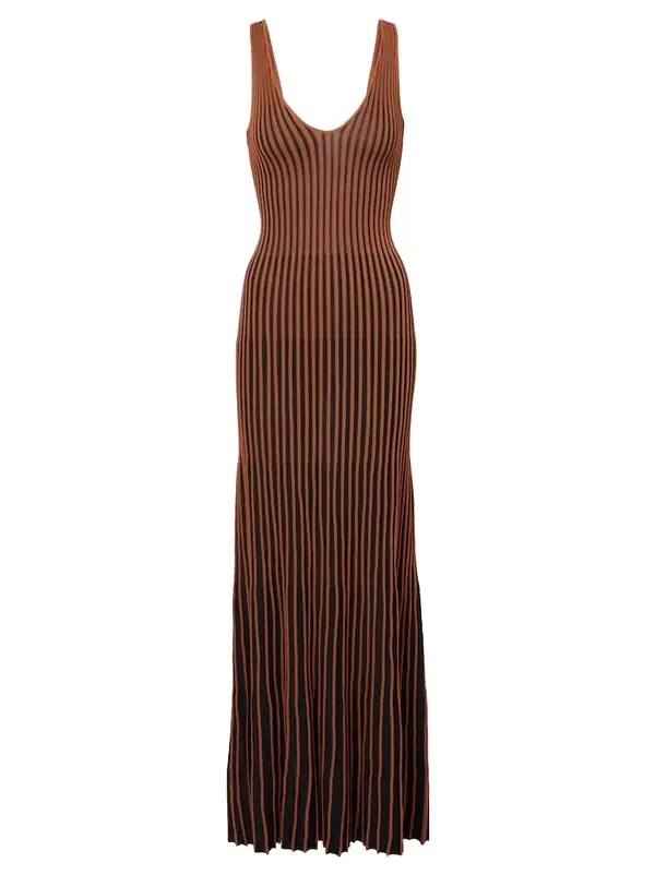 Staud Claretta Pleated Maxi Dress - Black