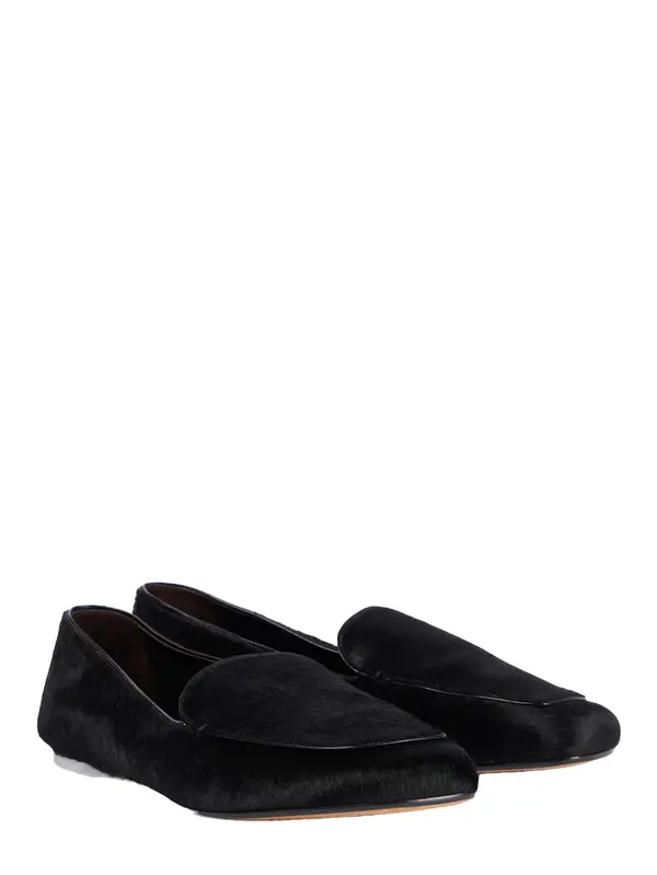 Khaite Monroe Calf Hair Loafers - Black