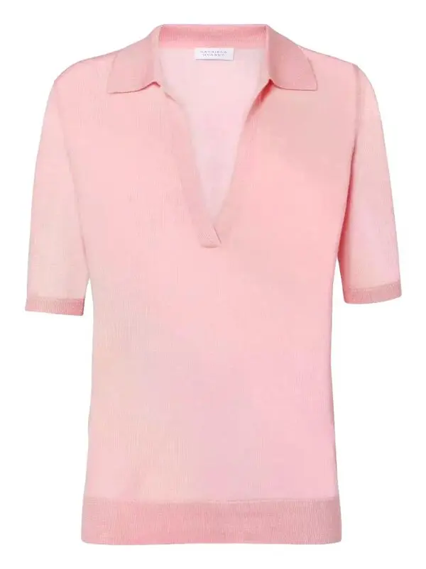 Gabriela Hearst Frank Cashmere And Silk Polo Sweater - Pink