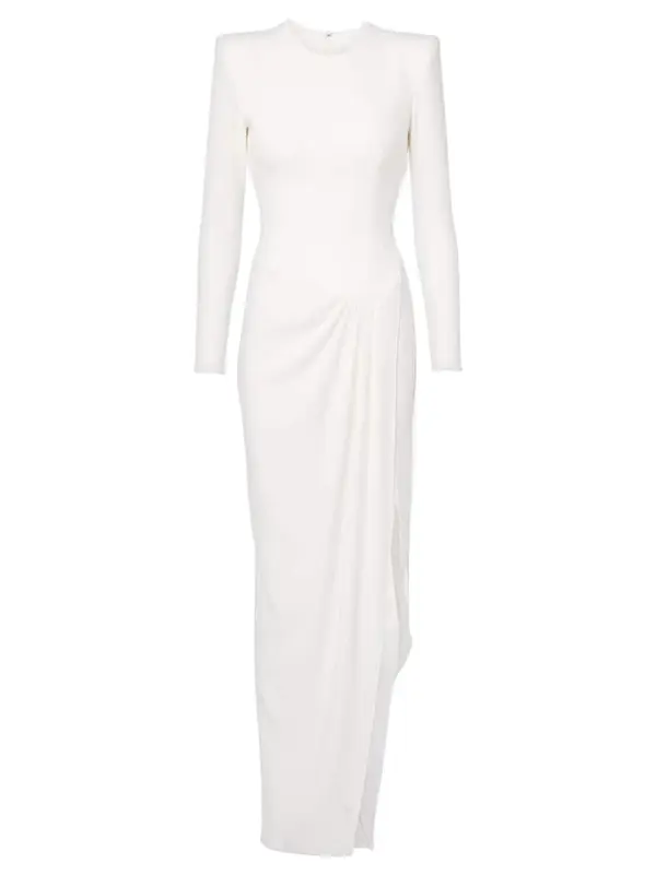 Alex Perry Asymmetric Draped Gown - White